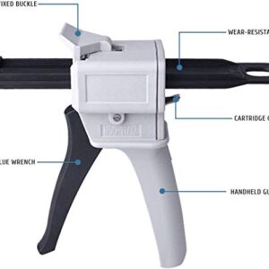 Dispenser Conveyor Gun 50ml,Adhesive Dispensing Mixer, Manual Dual Cartridge Applicator AB Gun 1:1/2:1 Ratio