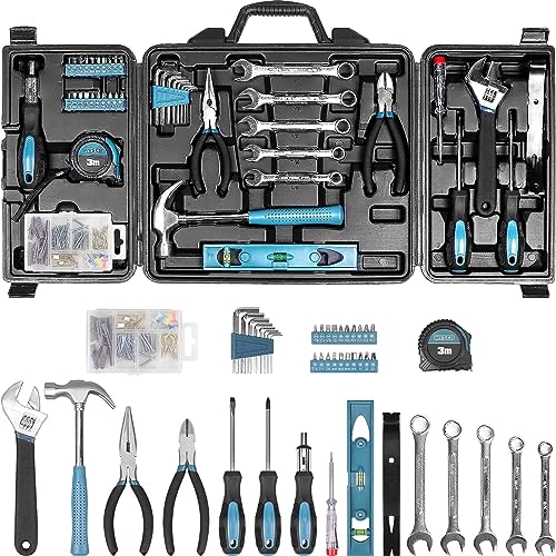 Tool Kit, Household Hand Tool Set, WESCO 144pcs Home Tool Kit with Portable Storage Case, Electrician Hand Tools Kit for Home