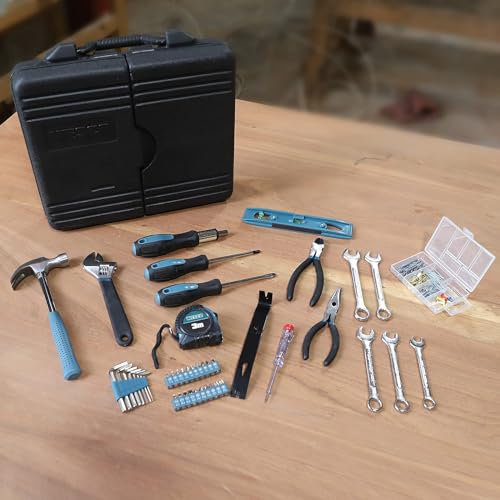 Tool Kit, Household Hand Tool Set, WESCO 144pcs Home Tool Kit with Portable Storage Case, Electrician Hand Tools Kit for Home