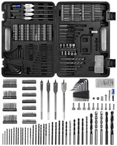 wesco drill bit set, screwdriver bit set, 201-piece impact driver bit set, tools for men, drill bits for wood metal cement drilling and screwdriving, gift for men