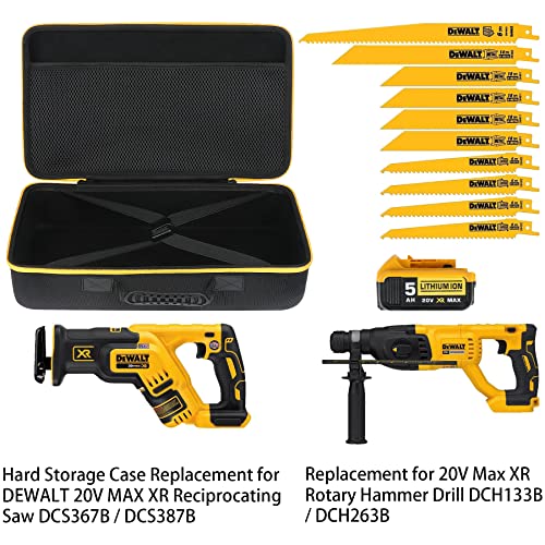 khanka Hard Storage Case Replacement for DEWALT 20V MAX XR Reciprocating Saw (DCS367B / DCS387B), 20V Max XR Rotary Hammer Drill (DCH133B / DCH263B), Case Only