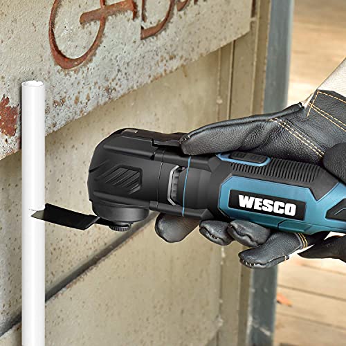 WESCO Oscillating Tool Kit, 2.5 Amp Corded Oscillating Multi-Tool with 15 Accessories, Variable Speed Oscillating, 3.2°Oscillation Angle, Universal Fit System, Carry Bag