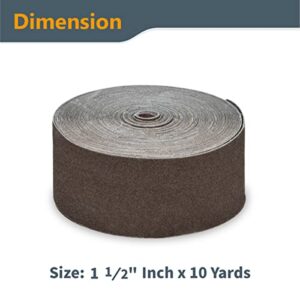 POWERTEC 49000 120 Grit Emery Cloth Sanding Paper Roll, 1-1/2-Inch x 10 Yards