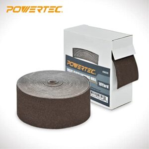 POWERTEC 49000 120 Grit Emery Cloth Sanding Paper Roll, 1-1/2-Inch x 10 Yards