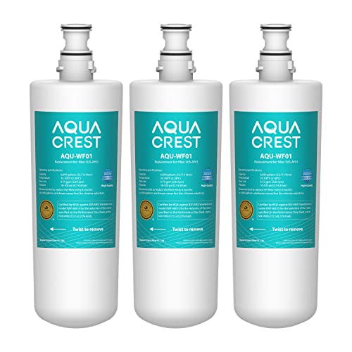 AQUA CREST 3US-AF01 Under Sink Water Filter, Replacement for Standard Filtrete® 3US-AF01, 3US-AS01, Aqua-Pure AP Easy C-CS-FF, WHCF-SRC, WHCF-SUFC, WHCF-SUF, NSF/ANSI 42 Certified, Pack of 3