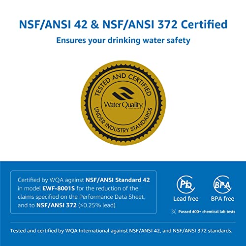 AQUA CREST 3US-AF01 Under Sink Water Filter, Replacement for Standard Filtrete® 3US-AF01, 3US-AS01, Aqua-Pure AP Easy C-CS-FF, WHCF-SRC, WHCF-SUFC, WHCF-SUF, NSF/ANSI 42 Certified, Pack of 3