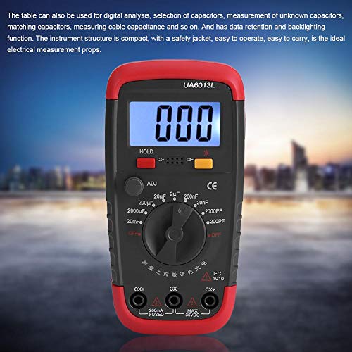 Capacitor Tester, Capacitance Meter, Portable Capacimeter, LCD Digital for Measuring for Test