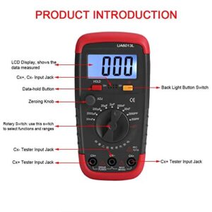 Capacitor Tester, Capacitance Meter, Portable Capacimeter, LCD Digital for Measuring for Test