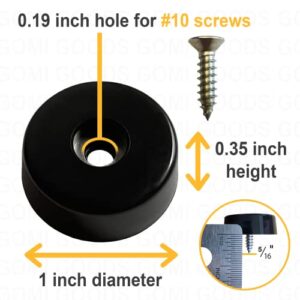 16 Cutting Board Rubber Feet with Stainless Steel Screws & Washer, (Size: 1” W x 0.35” H), Premium Soft Grips for Appliances, Furniture, Electronics - Non Marking, Non Slip, Anti-Skid Material