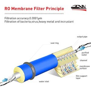 50 GPD Reverse Osmosis Membrane 1.8"x12" RO Membrane Water Filter Replacement,Reverse Osmosis Fit for Under Sink RO Drinking Water Purifier System 1-Pack