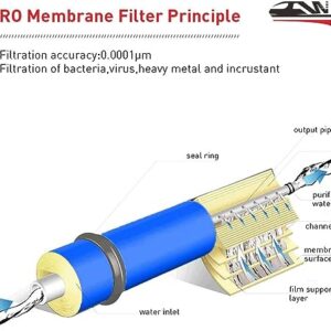 100GPD Reverse Osmosis Membrane, RO Membrane 100 GPD 2.0"x12" Water Filter Replacement Fits Under Sink RO Drinking Water Purifier System, 1 Pack