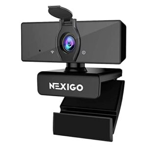 nexigo n660 1080p business webcam, dual microphone & privacy cover, usb fhd web computer camera, plug and play, for zoom/skype/teams/webex, laptop mac pc desktop