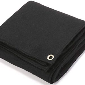 OASD 3x3FT 16 oz High Tempe Welding Felt 450GSM Carbon Fiber Welding Protective Blanket with the Pre-oxidation and Carbonization Treatment 3mm Thickness, Torch Shield Plumbing Heat and Grommets