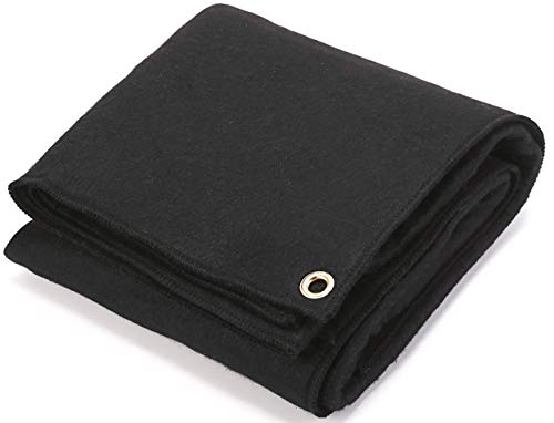 OASD 3x3FT 16 oz High Tempe Welding Felt 450GSM Carbon Fiber Welding Protective Blanket with the Pre-oxidation and Carbonization Treatment 3mm Thickness, Torch Shield Plumbing Heat and Grommets