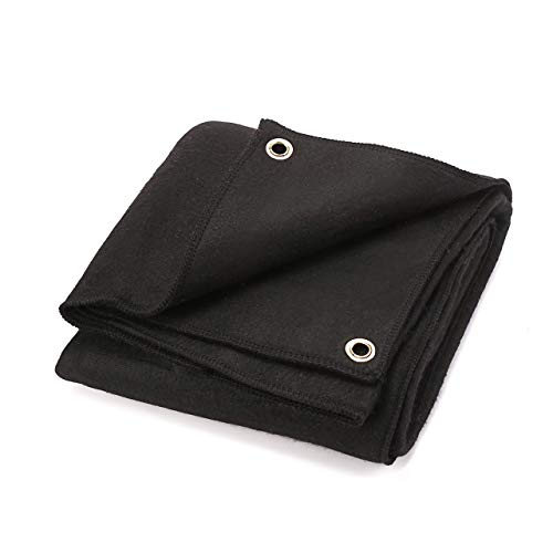 OASD 3x3FT 16 oz High Tempe Welding Felt 450GSM Carbon Fiber Welding Protective Blanket with the Pre-oxidation and Carbonization Treatment 3mm Thickness, Torch Shield Plumbing Heat and Grommets