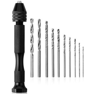 mr. pen- hand drill with 10 drill bits (0.6-3.0mm), jewelry drill, resin drill, mini drill, hand drill for jewelry making, pin vise hand drill, hand drill for resin, micro drill bit, mini drill set