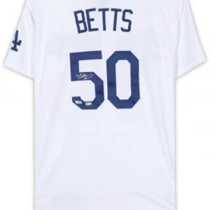 Mookie Betts Los Angeles Dodgers Autographed White Nike Authentic Jersey - Autographed MLB Jerseys