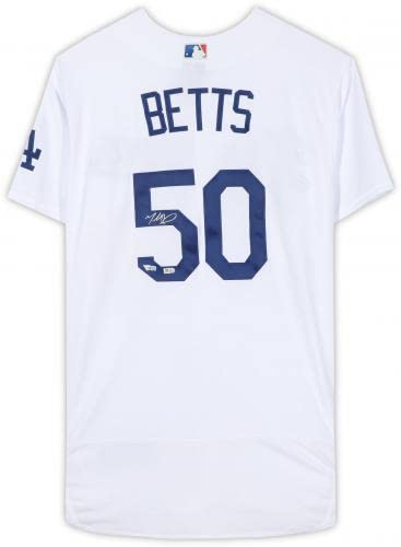 Mookie Betts Los Angeles Dodgers Autographed White Nike Authentic Jersey - Autographed MLB Jerseys