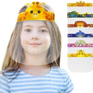 O2 LIFECARE] 6 Qty KIDS Face Shield Face Cover with 6 Different from Each other Character Clear Visor Elastic Band & Confort Sponge x 6 qty