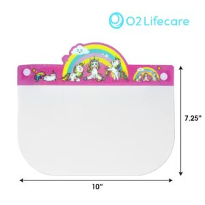 O2 LIFECARE] 6 Qty KIDS Face Shield Face Cover with 6 Different from Each other Character Clear Visor Elastic Band & Confort Sponge x 6 qty