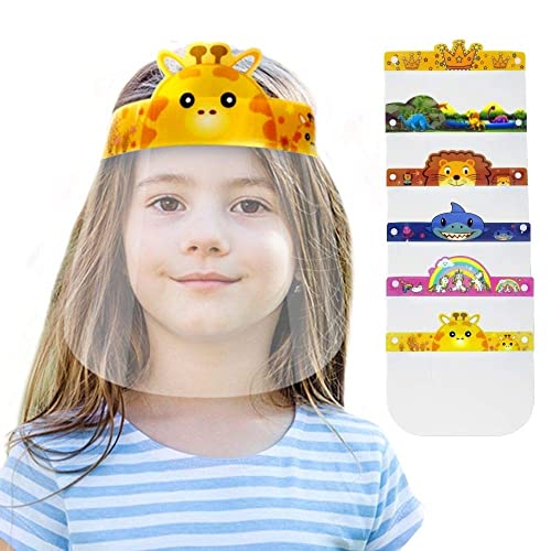 O2 LIFECARE] 6 Qty KIDS Face Shield Face Cover with 6 Different from Each other Character Clear Visor Elastic Band & Confort Sponge x 6 qty