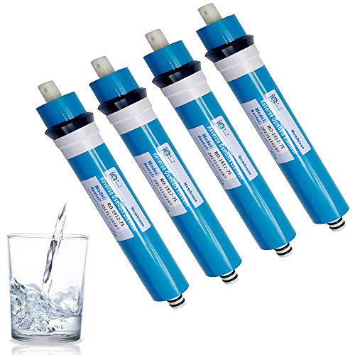 HUINING 75GPD RO Membrane ULP1812/2012 Residential Reverse Osmosis Membrane Water Filter Cartrige Replacement for Home Drinking Water Filtration System Household Under Sink Water Purifier (4 Pack)