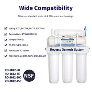 HUINING 75GPD RO Membrane ULP1812/2012 Residential Reverse Osmosis Membrane Water Filter Cartrige Replacement for Home Drinking Water Filtration System Household Under Sink Water Purifier (4 Pack)