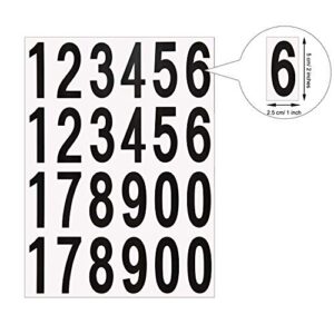 Outus 240 Pieces 10 Sheets Numbers Stickers Mailbox Numbers Self Adhesive Vinyl Numbers for Residence and Mailbox Signs (2 Inch, Black on White)