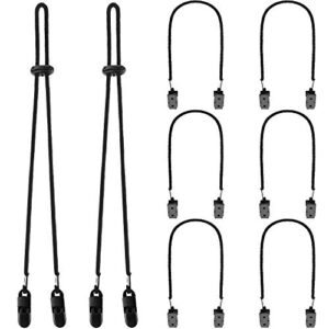 black adjustable hat strap clips windproof strap clips retainers anti-lost strap with cord locks for sports (classic style)