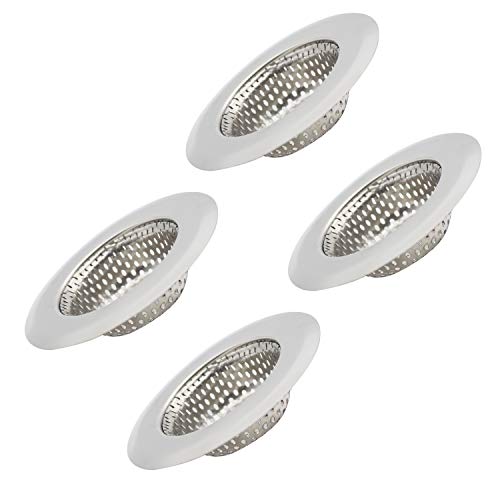 KUFUNG Sink Strainer, Basket Stainless Steel Bathroom Sink, Utility, Slop, Kitchen and Lavatory Sink Drain Strainer Hair Catcher (2.25 inch, 4Pack)…