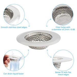 KUFUNG Sink Strainer, Basket Stainless Steel Bathroom Sink, Utility, Slop, Kitchen and Lavatory Sink Drain Strainer Hair Catcher (2.25 inch, 4Pack)…