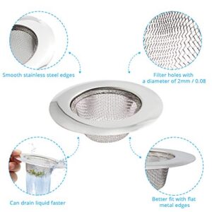 KUFUNG Sink Strainer, Basket Stainless Steel Bathroom Sink, Utility, Slop, Kitchen and Lavatory Sink Drain Strainer Hair Catcher (2.25 inch)…