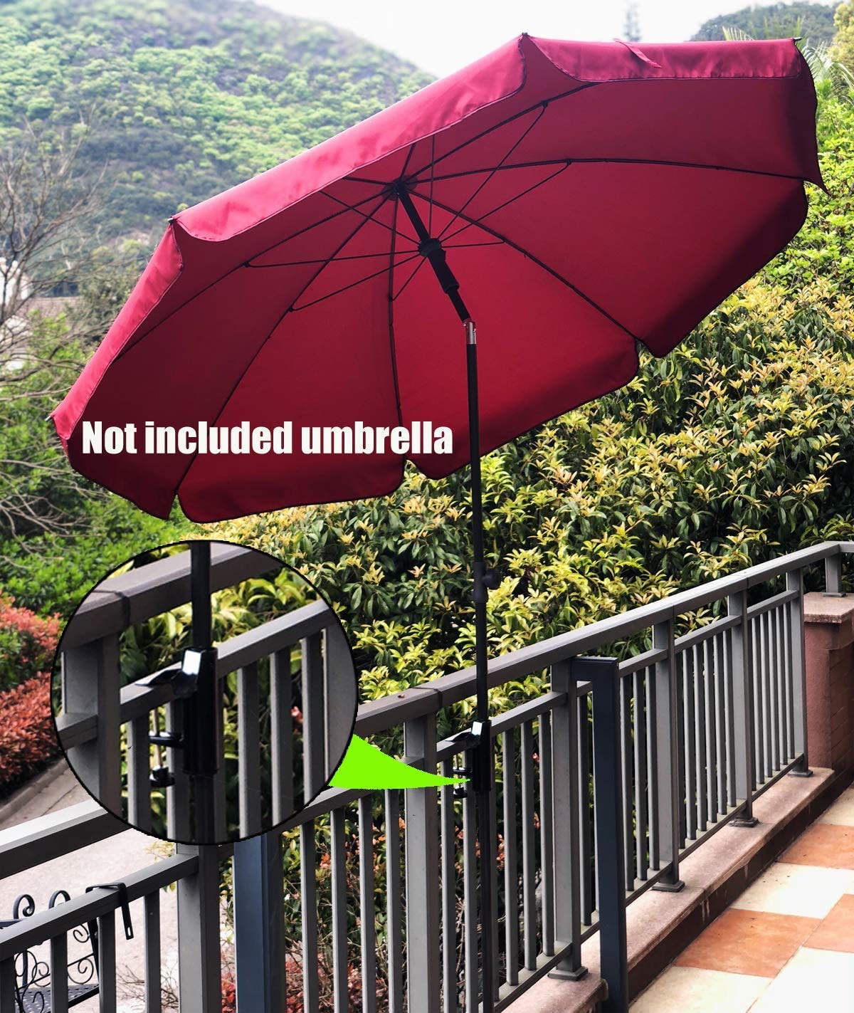 AMMSUN Umbrella Stand Bench Buddy Umbrella Holder Clamp Holder Clip Beach Fishing Umbrella Mount Chair Clamp