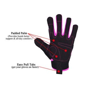 HANDLANDY Utility Work Gloves Women, Flexible Breathable Yard Work Gloves, Thin Mechanic Working Gloves Touch Screen (Medium)