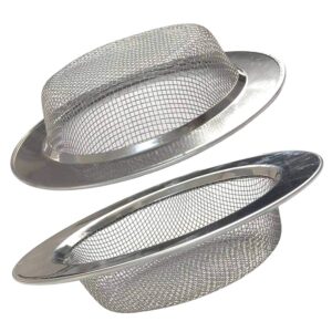 2 pack 4.5" kitchen sink drain strainers, stainless steel drain cover with anti clogging mesh, thicken edge