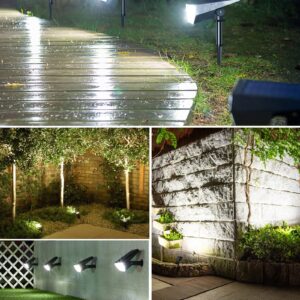 Biling Solar Spot Lights Outdoor, Bright 700 Lumen Solar Lights Outdoor Waterproof IP67, Solar Landscape Lights Uplights for House Patio Pathway Yard Garden Driveway Pool - White(4 Pack)