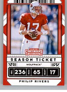 2020 panini contenders draft season ticket #82 philip rivers nc state wolfpack football trading card