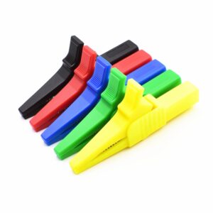 5 Colors 10Pcs 1000V 32A Heavy Duty Full Insulated Automotive Car Battery Alligator Clips Electrical Test Clips with 4mm Banana Jack Socket Terminals for Multimeter Test Leads