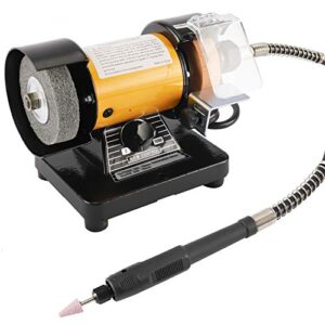 3" Multipurpose Mini Bench Grinder Polisher with 31" Long Flexible Shaft and Accessories, Variable Speed Dial 0-10000 RPM, 110V 150W Single Phase Motor