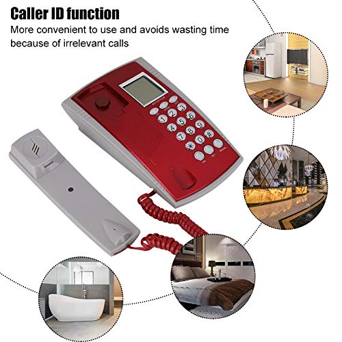 Landline Phone, Small Business Corded Telephone with Caller ID Display, Retro Desktop Cord Telephone for Home, Office, Hotel