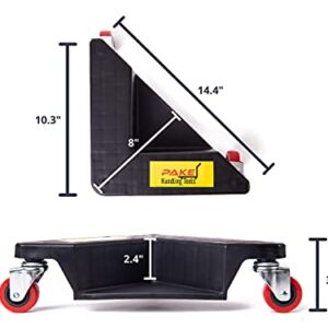 Pake Handling Tools - Furniture Corner Mover 3 Wheel Dolly- Low Profile Wheel Dollies Set of 4-880 lb. Load Capacity