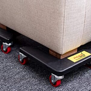 Pake Handling Tools - Furniture Corner Mover 3 Wheel Dolly- Low Profile Wheel Dollies Set of 4-880 lb. Load Capacity