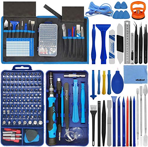 oGoDeal 155 in 1 Precision Screwdriver Set Professional Electronic Repair Tool Kit for Computer, Eyeglasses, iPhone, Laptop, PC, Tablet,PS3,PS4,Xbox,Macbook,Camera,Watch,Toy,Jewelers,Drone Blue