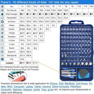 oGoDeal 155 in 1 Precision Screwdriver Set Professional Electronic Repair Tool Kit for Computer, Eyeglasses, iPhone, Laptop, PC, Tablet,PS3,PS4,Xbox,Macbook,Camera,Watch,Toy,Jewelers,Drone Blue