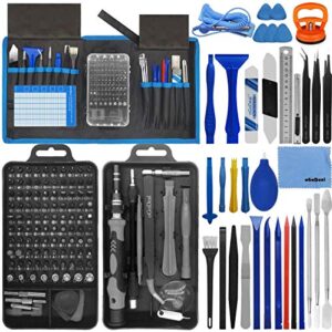 ogodeal 155 in 1 computer repair kit,professional electronic repair kit for computer, iphone, laptop, pc, tablet,cell phone, nintendo,ps3,ps4,xbox,macbook,camera,toy,drone black