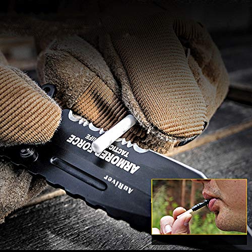 Folding Knife, 6-in-1 Survival Folding Pocket Knife with Glass Breaker, Seatbelt Cutter, Bottle Opener and Steel Serrated Blade ect Multi-Function Emergency Tool