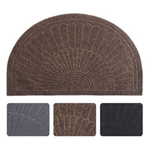 morning view half round door mat indoor half circle entrance rugs outdoor half moon entryway rug half round front door mats rubber welcome mat non slip (brown)