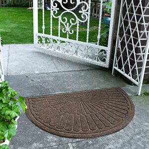 Morning View Half Round Door Mat Indoor Half Circle Entrance Rugs Outdoor Half Moon Entryway Rug Half Round Front Door Mats Rubber Welcome Mat Non Slip (Brown)