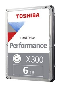 toshiba x300 6tb performance & gaming 3.5-inch internal hard drive – cmr sata 6.0 gb/s 7200 rpm 256 mb cache - hdwr160xzsta