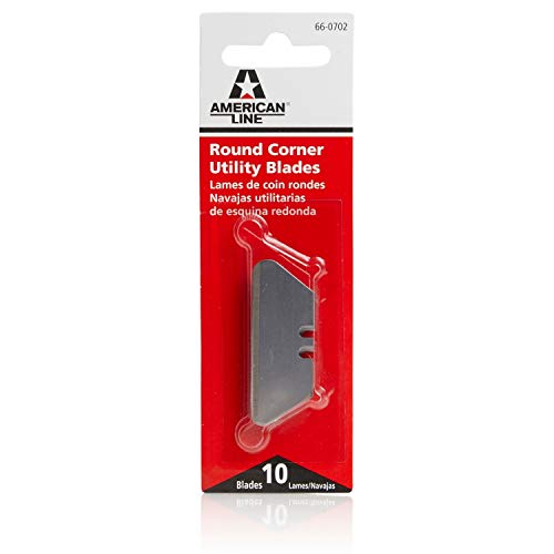 American Line Round Corner Utility Blades - 10-Pack - High Carbon Steel Blades for Optimized Sharpness and Durability - 66-0702